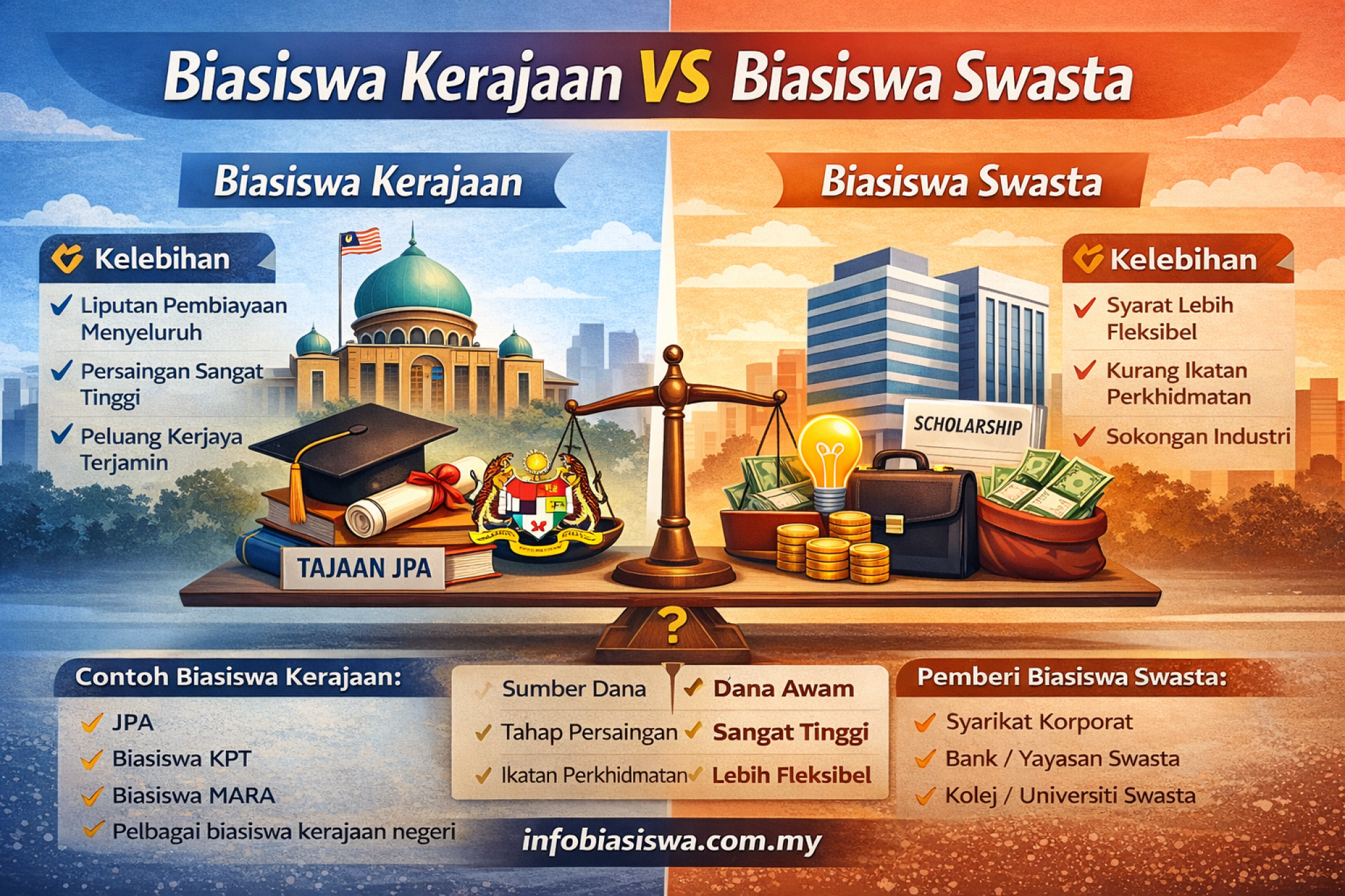 Biasiswa Kerajaan Vs Biasiswa Swasta